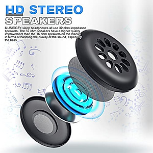 MUSICOZY Sleep Headphones, 3D Sleep Mask Bluetooth 5.2 Wireless Sleeping Headphones Earbuds Built-in HD Ultra Soft Thin Speakers Microphones for Men Women Cool Gadget Unique Gifts