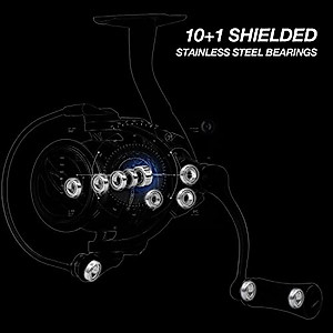 Piscifun Carbon X Spinning Reels, Carbon Frame and Rotor, Ultralight 5.1oz Spinning Fishing Reel, 5.2:1 Low Speed Gear Ratio, 10+1 Shieled BB Smooth Powerful Fishing Spinning Reel 500 Series