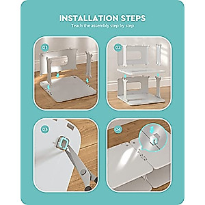 Baffect Shoe Rack Organizer, DIY Free Combination Plastic Shoe Storage, Stackable 8 Pair Shoe Shelf for Closet, Entryway and Hallway (4 Tiers)