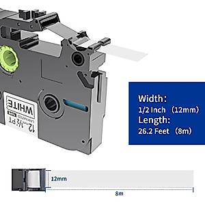 P PUTY Compatible Label Tape Replacement for Brother P Touch TZe-231 TZ-231 Label Maker Tape, 0.47" Laminated for PT-D210 PT-H100 PT-1280 PT-1880 12mm (1/2 Inch) x 8m (26.2 ft) Black on White 4-Pack