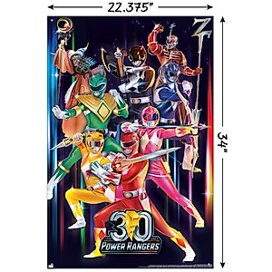 Power Rangers - 30th Group Wall Poster with Push Pins