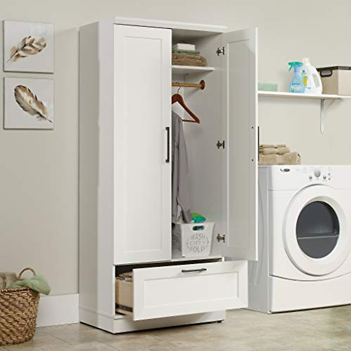 Sauder Homeplus Wardrobe, Soft White finish