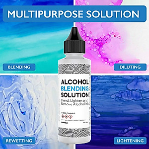 Impresa Alcohol Blending Solution - 4 oz - Multipurpose Solution That Blends, Lightens, and Removes Alcohol Ink - Compatible with All Brands and Adirondack® Alcohol Ink Colors - Painting Supplies