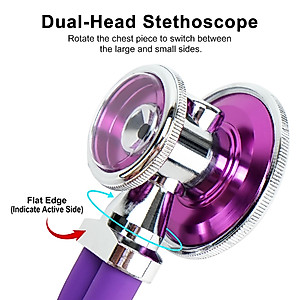 LotFancy Aneroid Sphygmomanometer with Stethoscope Kit, Universal BP Cuff (10”-16”), Adult Professional Manual Blood Pressure Monitor, Zipper Case Included, Purple