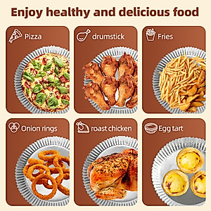 Aluminum Foil Air Fryer Liners, 90PCS Square Non-stick Air Fryer Disposable Paper Liner, Oil-proof Water-proof Air Fryer Sheets, Food Grade Aluminum Foil for Baking, Frying, Grilling(8'' Square)