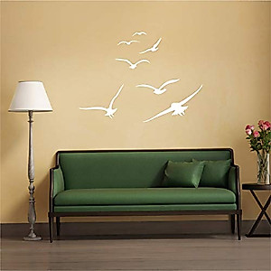 Flying Birds Wall Decals, Birds Vinyl Decals, Dorm Decals, Nursery Wall Decals, Office Decor, Modern Wall Decals for Kids Room Bedroom Living Room, Home Decor Wall Stickers Y20 (White)