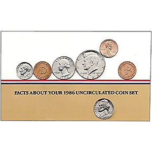 1986 Various Mint Marks P & D United States US Mint 10 Coin Uncirculated Mint Set Uncirculated
