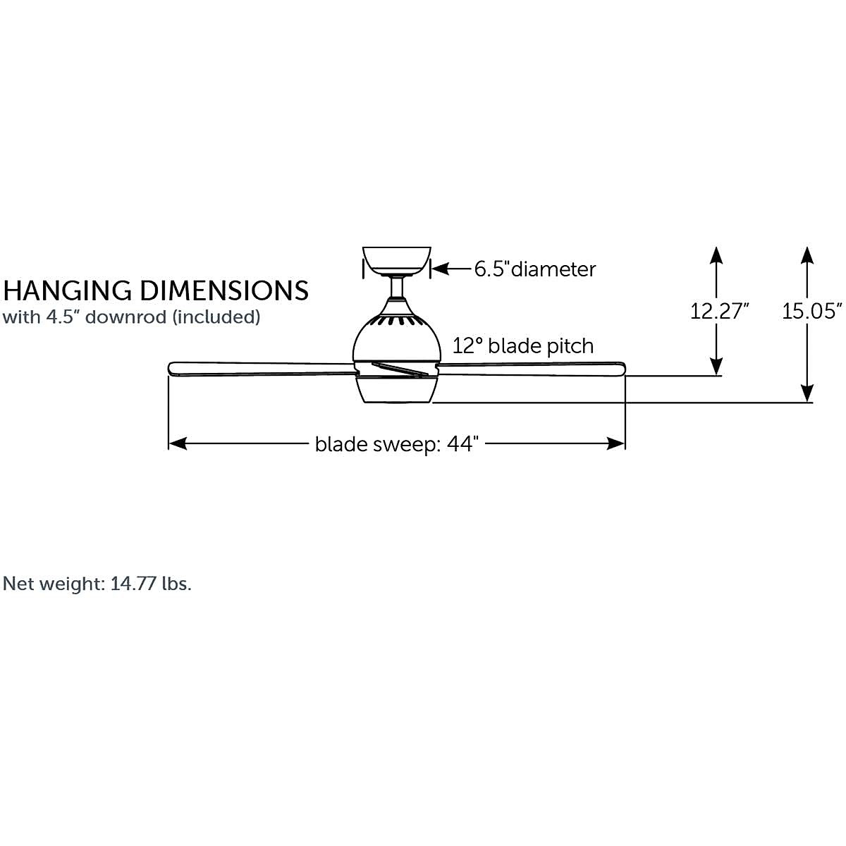 Fanimation Kwad 44 inch Indoor Ceiling Fan with LED Light Kit, Brushed Satin Brass