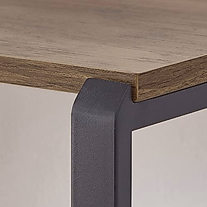 FOLUBAN 5 Tier Tall Bookshelf, Industrial Vintage Book Shelf, Rustic Wood and Metal Bookcase for Home Office Bedroom, Oak