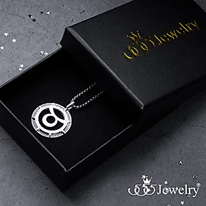 555Jewelry Stainless Steel Taurus Necklace for Wife, Horoscope Constellation Necklaces for Women ‎& Ladies, Zodiac Sign Pendant for Men, Astrology Necklace for Her, 18 Inch, Silver