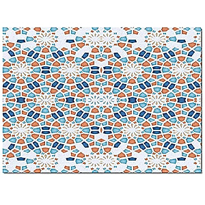 Geometry Area Rug2'7''x 5', Modern Outdoor Living Room Bedroom Area+Rug Carpet, Kitchen Rug Bath Mat Front Porch Floor Doormat Runner Rugs, Traditional Chinese Tile Abstract Minimalist Circle