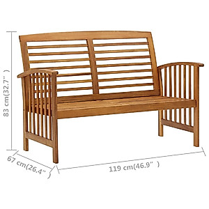 VRAXO 3 Piece Patio Lounge Set Solid Acacia Wood,Outdoor Furniture Sets-73.7lbs