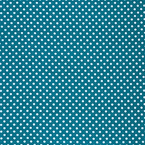 Mook Fabrics Flannel Polka Dot, Teal/White, 15 Yard Bolt