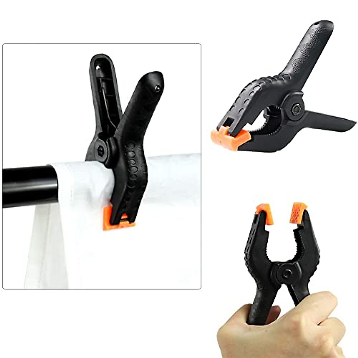 MOUNTDOG Backdrop Spring Clamps 8 Pack, 4.5 inch Heavy Duty Clips for Backdrops Stand, Background Muslin, Canvas, Paper, Chromakey Screen, Photo Studio, Woodworking