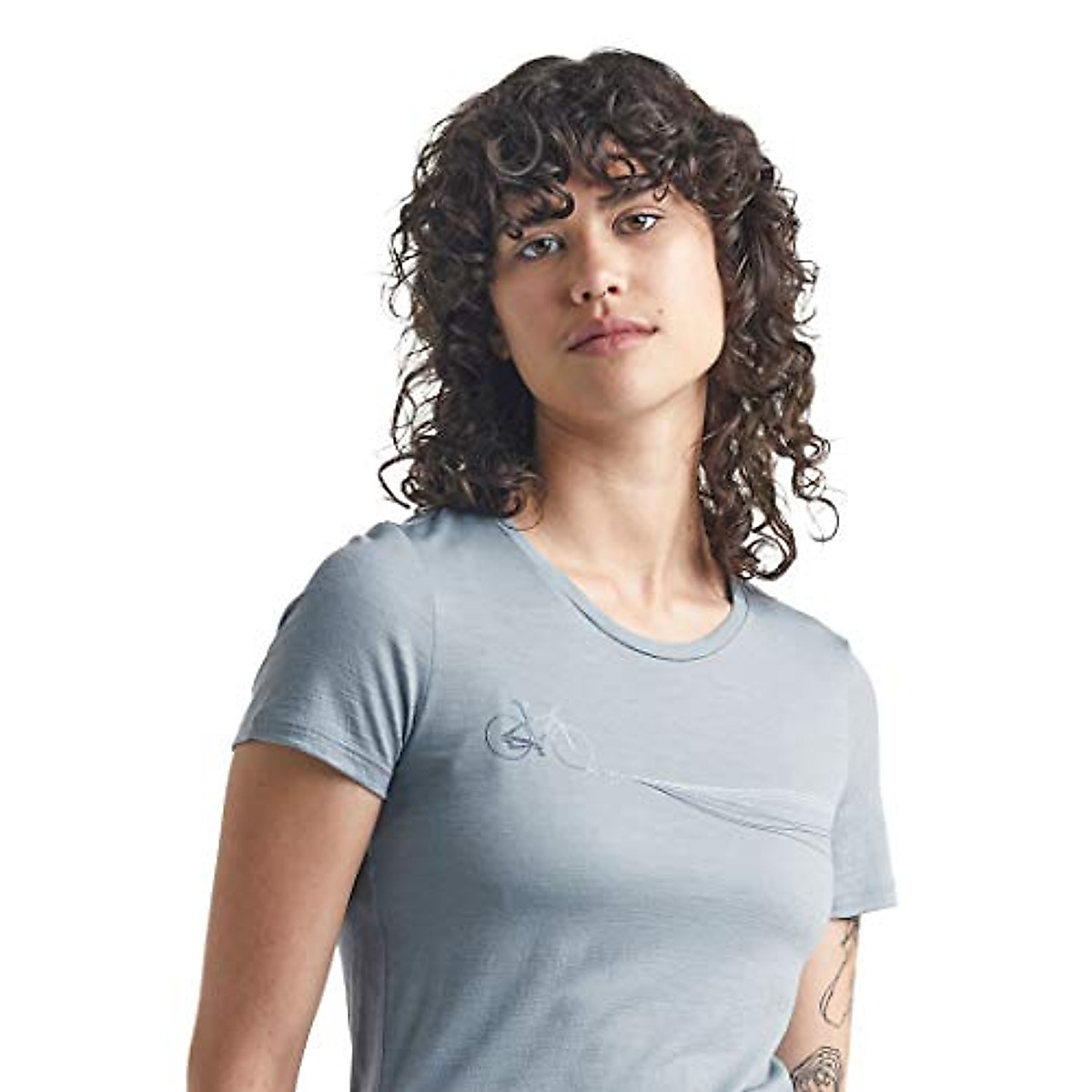 Icebreaker Merino Womens Spector Short Sleeve T-Shirt Cadence Paths, Gravel, X-Large