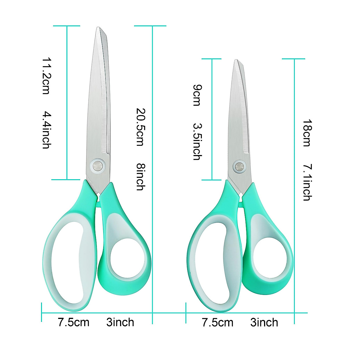 KUONIIY Scissors,Craft Scissors Bulk Pack of 4,Ultra Sharp Blade Scissors,Comfort-Grip Handles,Multipurpose Sharp Scissors for Office Home School Sewing Fabric Craft Supplies