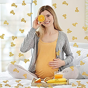 Sherr 100 Pieces Baby Confetti Decors Gold Glitter Baby Table Confetti Cute Little Baby Shower Confetti Sprinkle for Gender Reveal Baby Shower Birthday Party Decoration Supplies