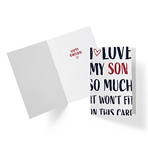 Sweet and Funny Birthday Card for Son, Large 5.5 x 8.5 Son Birthday Card, Happy Birthday Card for Son Adult, Karto This Much Son