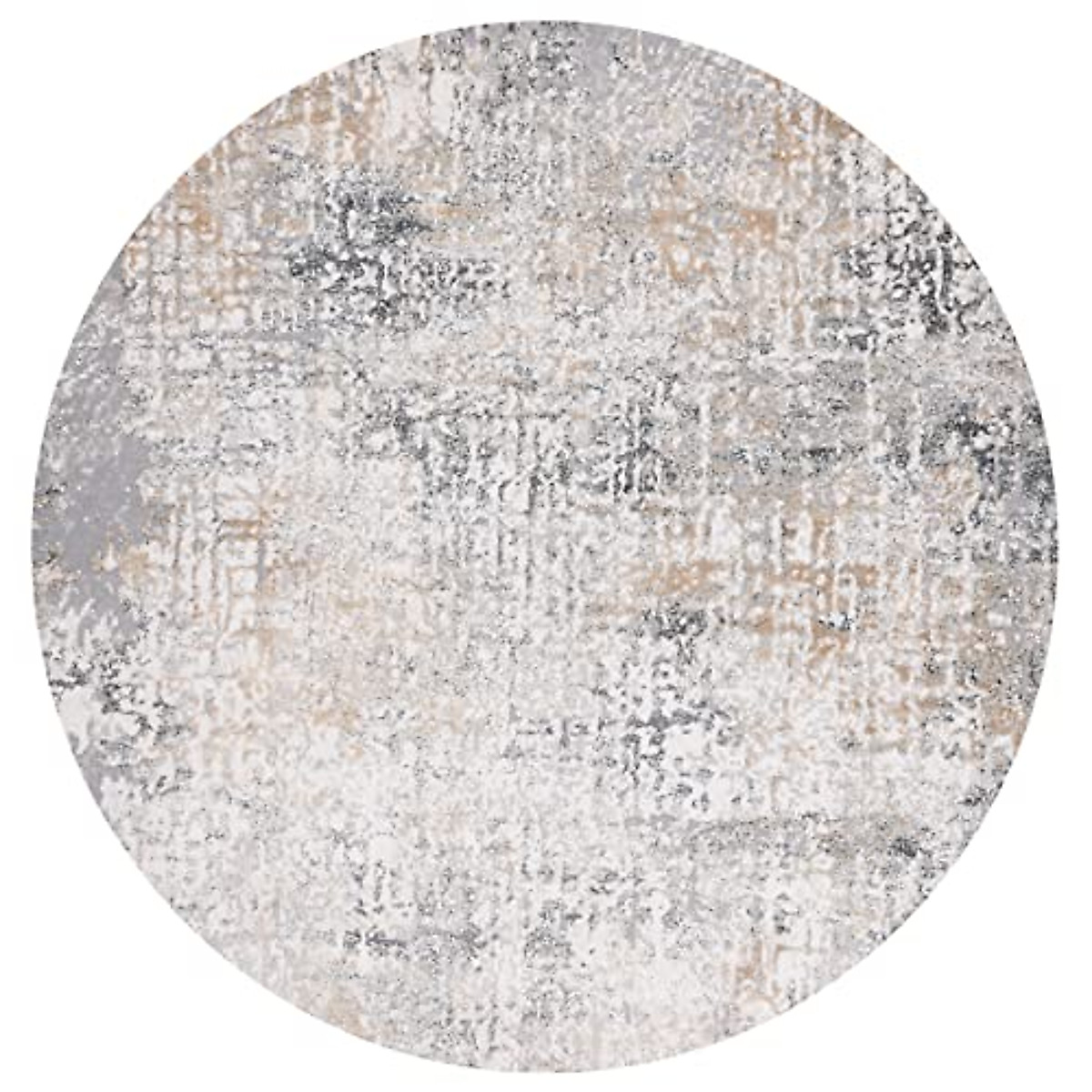 SAFAVIEH Vogue Collection 9' Round Beige/Grey VGE117A Modern Abstract Area Rug