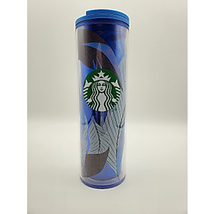 Starbucks Father's Day Blue Feather Double-Walled 16oz Plastic Tumbler 2021