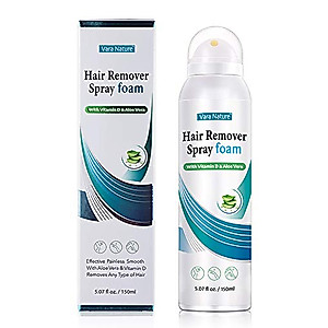 Premium Hair Removal Spray Foam | Body & Intimate Hair Removal Cream for Women & Men | Painless Depilatory Cream with Aloe Vera & Vitamin E | Vara Nature
