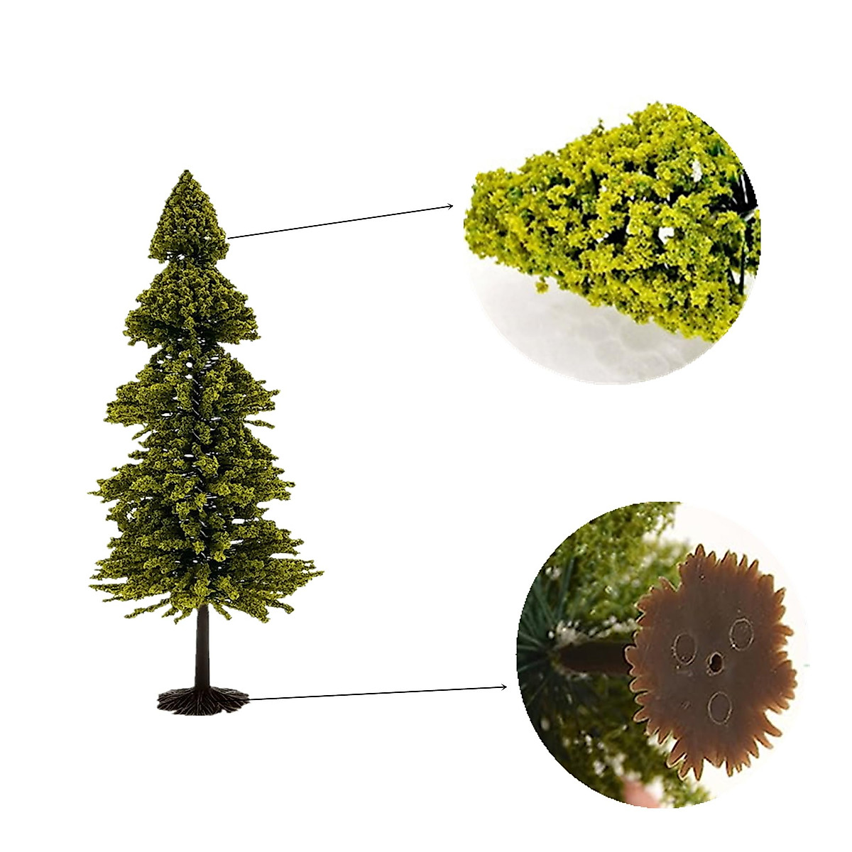 alblinsy 10pcs Green Scenery Landscape Model Cedar Trees Train Scenery Landscape Pine Miniature Diorama Trees Mixed Model for Road Architecture Building DIY Decoration