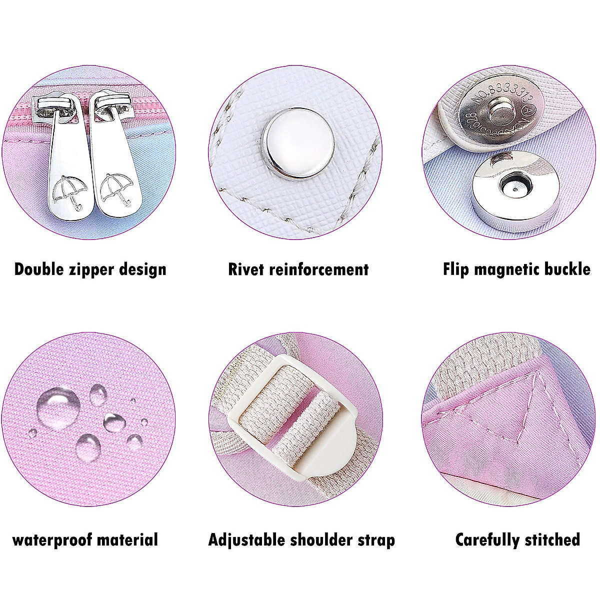 Junlion Vintage Backpack Gift for Girls Marbled School Bag College Daypack Travel Rucksack with USB Charging Port