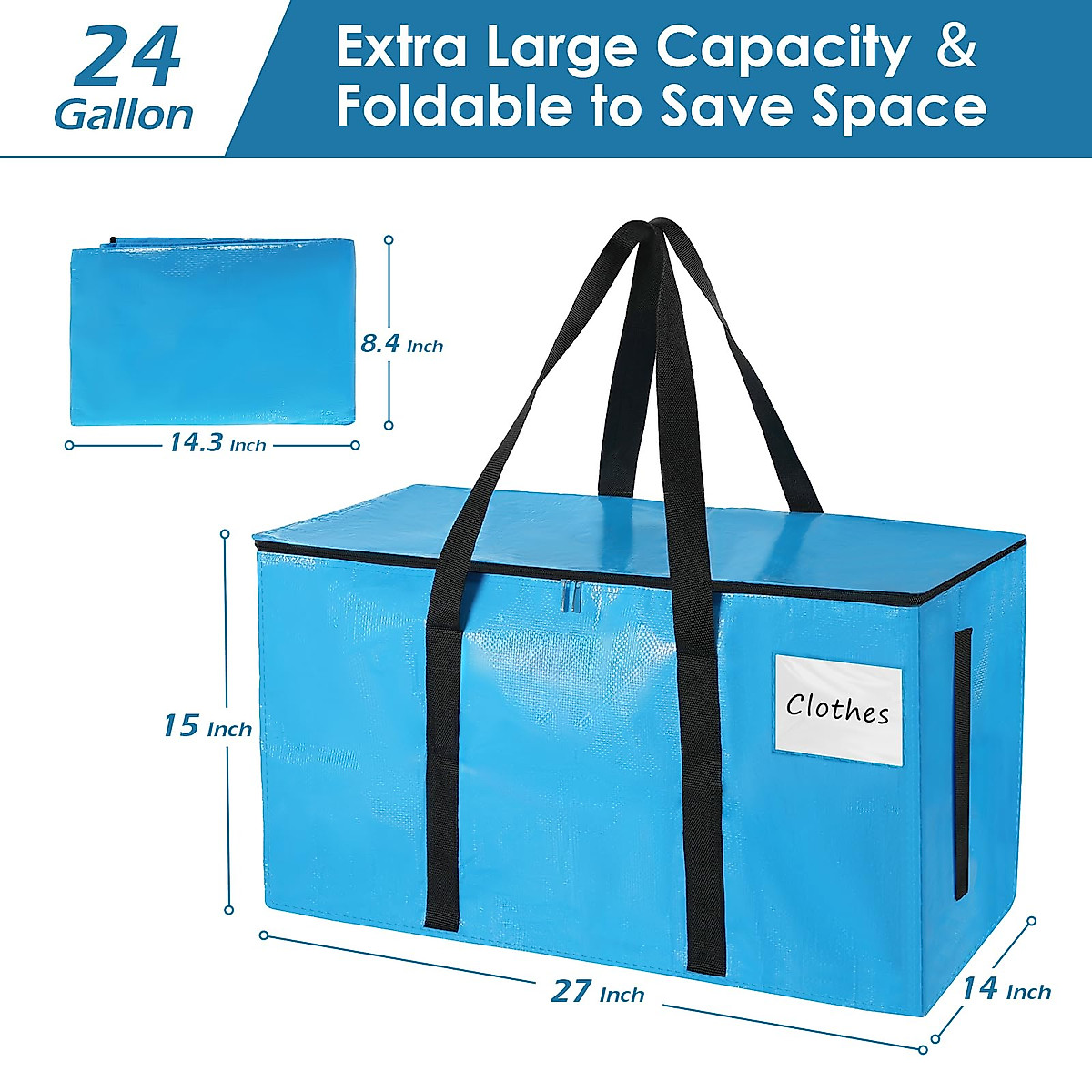 Storage Bags for Clothes, Extra Large Clothing Storage Bags with Reinforced Handle, Storage Containers for Organizing Bedding, Blanket, Sheets, Pillows, Closet and Toys