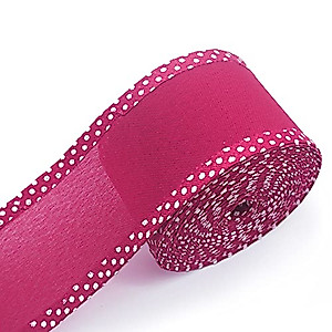 Rose Wired Edge Ribbons 2.5" 10 Yards, Spring Solid Wired Edge Decoration Wired Ribbon Fabric Craft Ribbon Burlap Wrapping Ribbon for Holiday Party Wrapping DIY Craft Wedding Decoration Wreaths Bow