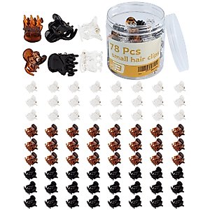 Mini Claw Hair Clips Set - 78 Tiny Plastic Clips in 3 Colors for Women and Girls