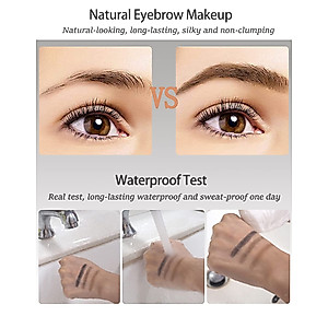 Eyebrow Powder Makeup Kit-3 Colors Eye Brow Powder Palette Long-Lasting Waterproof, Dark/light Brown Brow Filler, Fill & Sculpt Full Eyebrows for Women, With Mirror, Brow Brush & Razor-Set 02