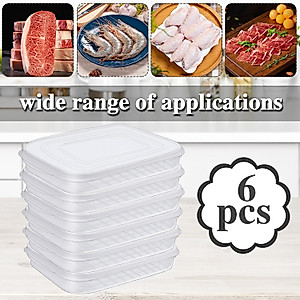 Haawooky 6 Pieces Bacon Keeper,Plastic Deli Meat Saver Container with Lids,Airtight Cold Cuts Cheese Container for Fridge Food Refrigerator Storage Box Shallow Low Christmas Cookie Holder