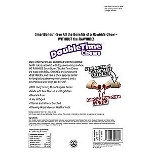 SmartBones DoubleTime Chews 16 Count, Mini, Rawhide-Free Chews For Dogs With Long-Lasting Chew Center