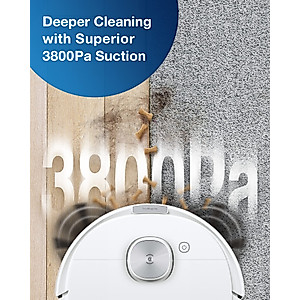 ECOVACS DEEBOT N10 PLUS Robot Vacuum and Mop Combo with Auto-Empty Station, Hands-Free Cleaning for 60 Days, 3800Pa Suction, 330mins Max Run-time, Precision Mapping with Lidar & dToF Sensors, White
