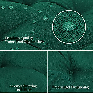 Porch Swing Cushions, Swing Cushions 3 Seater Replacement, 4" Thicken Waterproof Bench Cushion, Swing Cushions for Outdoor Furniture Patio Backyard Garden 60 x 40 inches Dark Green