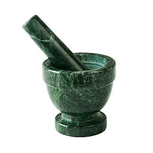 Fox Run Marble Mortar and Pestle, Green , 3"
