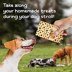 50-Pack Paw Print Dog Treat Bags by Poppy's – Perfect for Canine Delights, Secure Zip Lock Closure, Food-Safe Material, 4.7 x 7.7 Inches