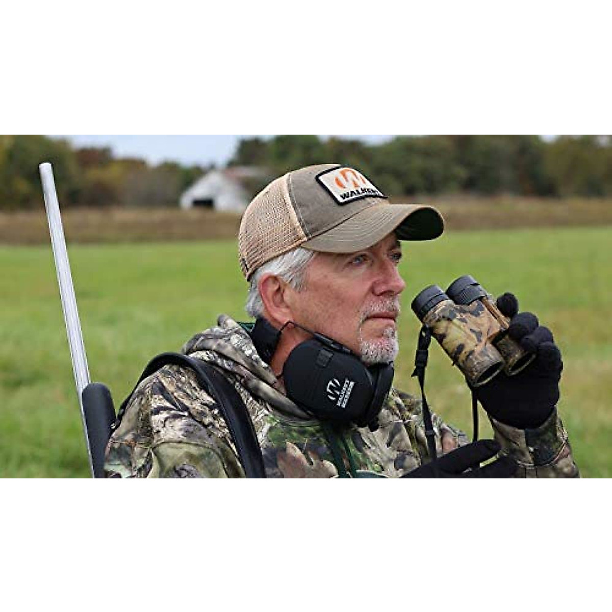 Walker's Razor Slim Shooter Electronic Hunting Folding Hearing Protection Earmuffs with 23dB Noise Reduction and Sound Amplification, Dark Earth