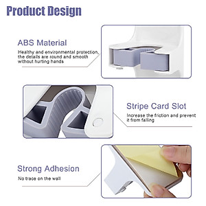 4 Pcs Broom Gripper Mop Racks Holders Wall Mount Self Adhesive Hanging Organizer, Free Punching Broom Folder, Suitable for Home Garage