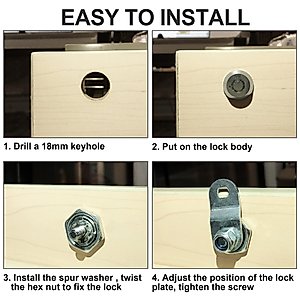 3 Pack Cabinet Locks with Keys, 5/8" Cam Locks Keyed Alike, RV Storage Lock for RV Compartment Door Mailbox Toolbox Locks Replacement Set, Chrome