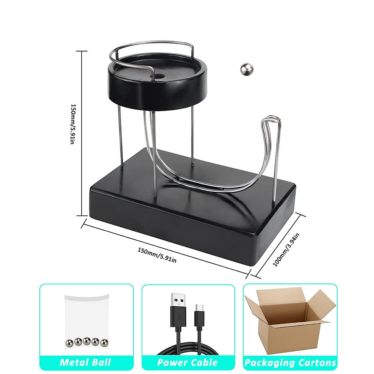 Kinetic Art Perpetual Motion Machine，Silence Physical Balance Kinetic Energy Model Swinging Levitating Ball, Decompression Cycle Ornaments, Children's Adult Art Craft Decoration，New Upgrade