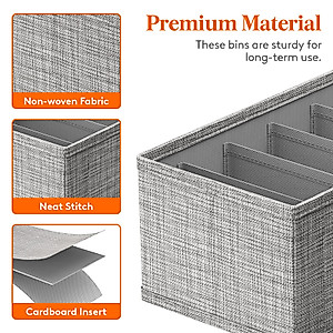 Lifewit 12 Pack Drawer Organizer for Clothing, Dresser Organizer Wardrobe Storage Boxes for Nursery, Bedroom, Closet, Foldable Fabric Closet Organizers and Storage for Clothes, Underwear, Belt, Tie