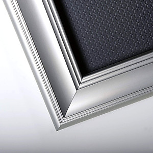 M&T Displays Silver 40x60 Picture Frame Made of 1.58 inches Aluminum Profile Front Loading Wall Mounting Fancy Snap Frame Display for Poster or Document with Mitered Corner