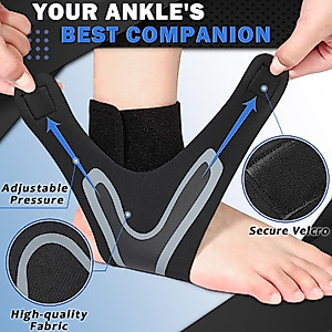 beister 1 Pair Ankle Support Breathable Neoprene Compression Ankle Brace for Men and Women, Elastic Sprain Foot Sleeve for Sports Protect, Arthritis, Plantar Fasciitis, Achilles tendonitis, Recovery