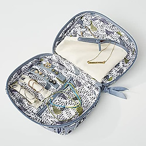 Vera Bradley Women's Cotton Zip-around Jewelry Organizer Case, Sunlit Garden Sage - Recycled Cotton, One Size