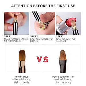 YAFIYGI Lip Brush for Lipstick Retractable Lip Liner Brushes Retractable Lip Brush Applicators Flat Lipstick Gloss Creams Portable with Cap for Women Girls As Present &Halloween Makeup Tools