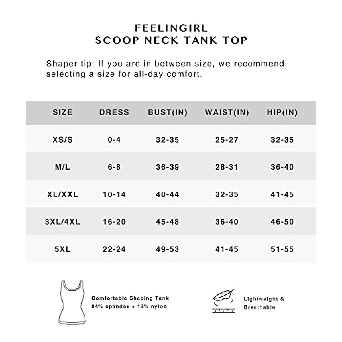FeelinGirl Shapewear Tops for Women Tummy Control Compression Tank with Bra Smoothers and Shapers Top Beige M/L