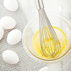 Restaurantware Met Lux 12 x 2.5 x 2.5 Inch Baking Whisk 1 Piano Whisk With Ergonomic Handle - Dishwashable Won't Corrode Stainless Steel Whisk For Whipping Baking Or Cooking