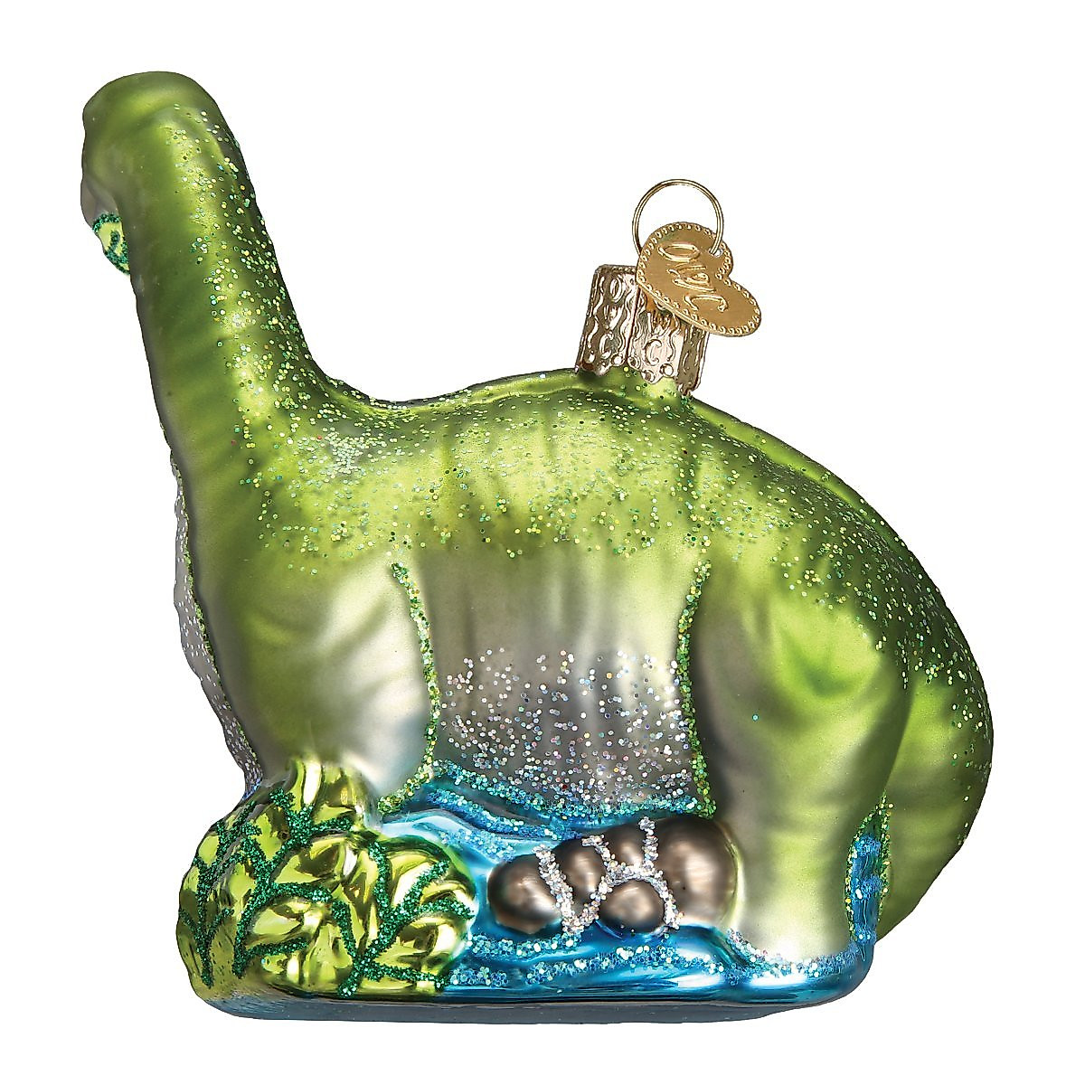 Old World Christmas Ornaments: Brontosaurus Glass Blown Ornaments for Christmas Tree (12471)