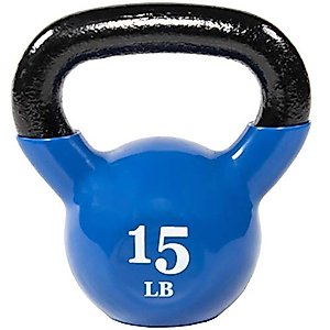 BalanceFrom All-Purpose Color Vinyl Coated Kettlebell, 15 Pounds